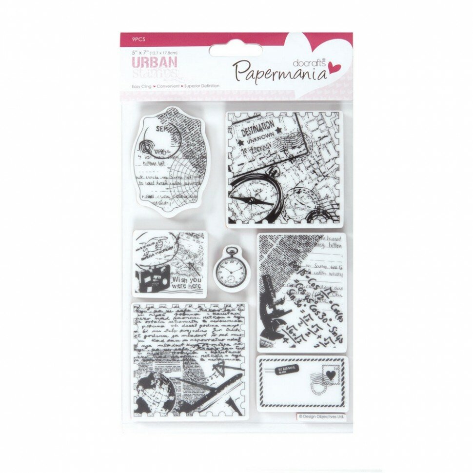 Docrafts PMA907125 Набор штампов "Путешествия", 12.7 х 17.8 см