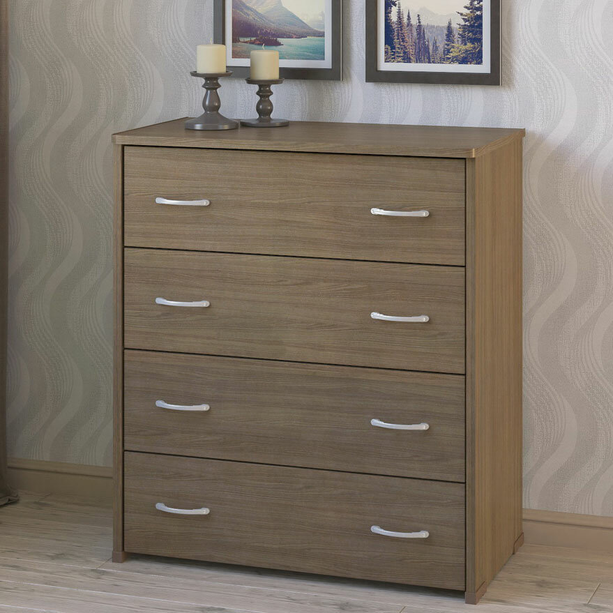 Широкий комод с 4 ящиками 824х448х942 мм МагМебель Квант-41 ясень шимо тёмный