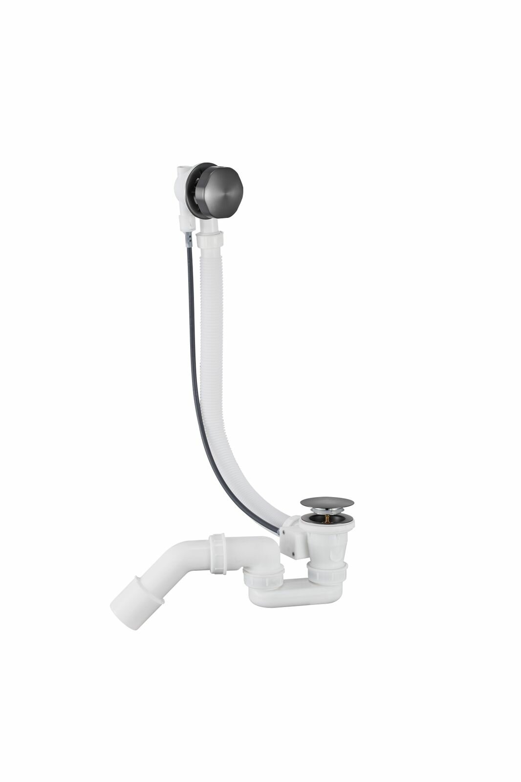 Полуавтоматический слив-перелив для ванны Grocenberg, латунь, графит