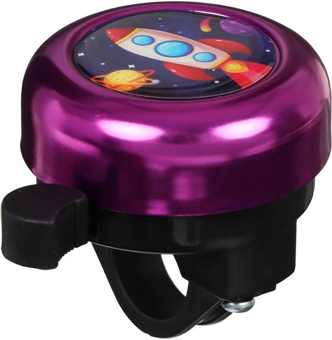 Механический звонок GRAFFITI "Ракета" для велосипедов, самокатов, электросамокатов, колясок, беговелов, металлический велозвонок на руль, громкий звуковой сигнал