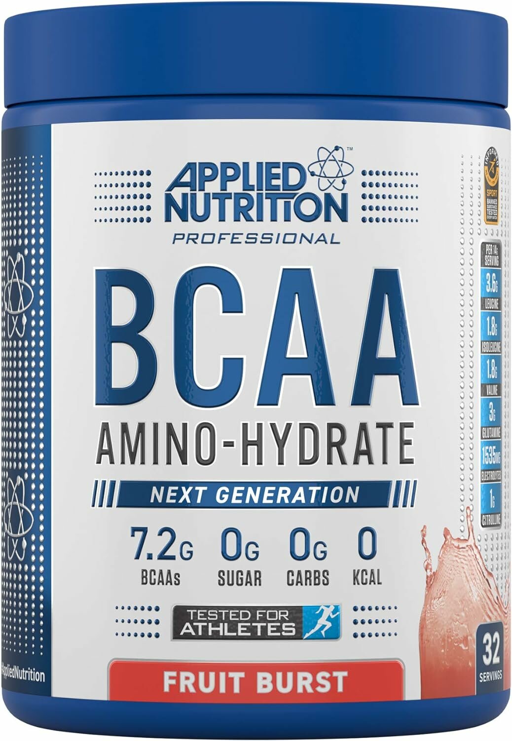 Аминокислоты Applied Nutrition BCAA, порошок, фруктовый вкус, без сахара, 450 г