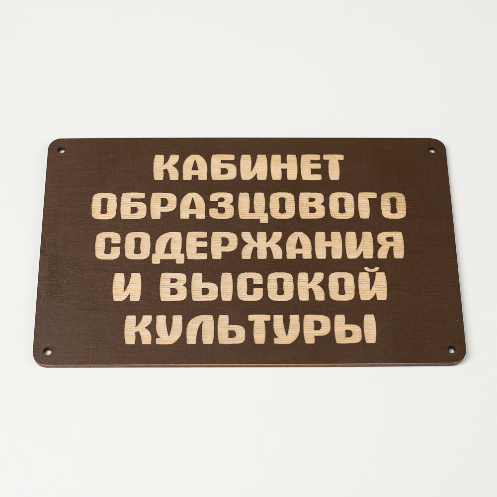 Декоративная табличка прикольный подарок "Кабинет образцового содержания и высокой культуры"