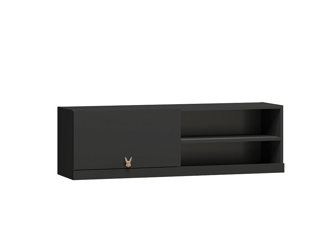 Антресоль МебельЛэнд24 Банни - 3 МДФ Черный Агат 120x32x37 однодверный