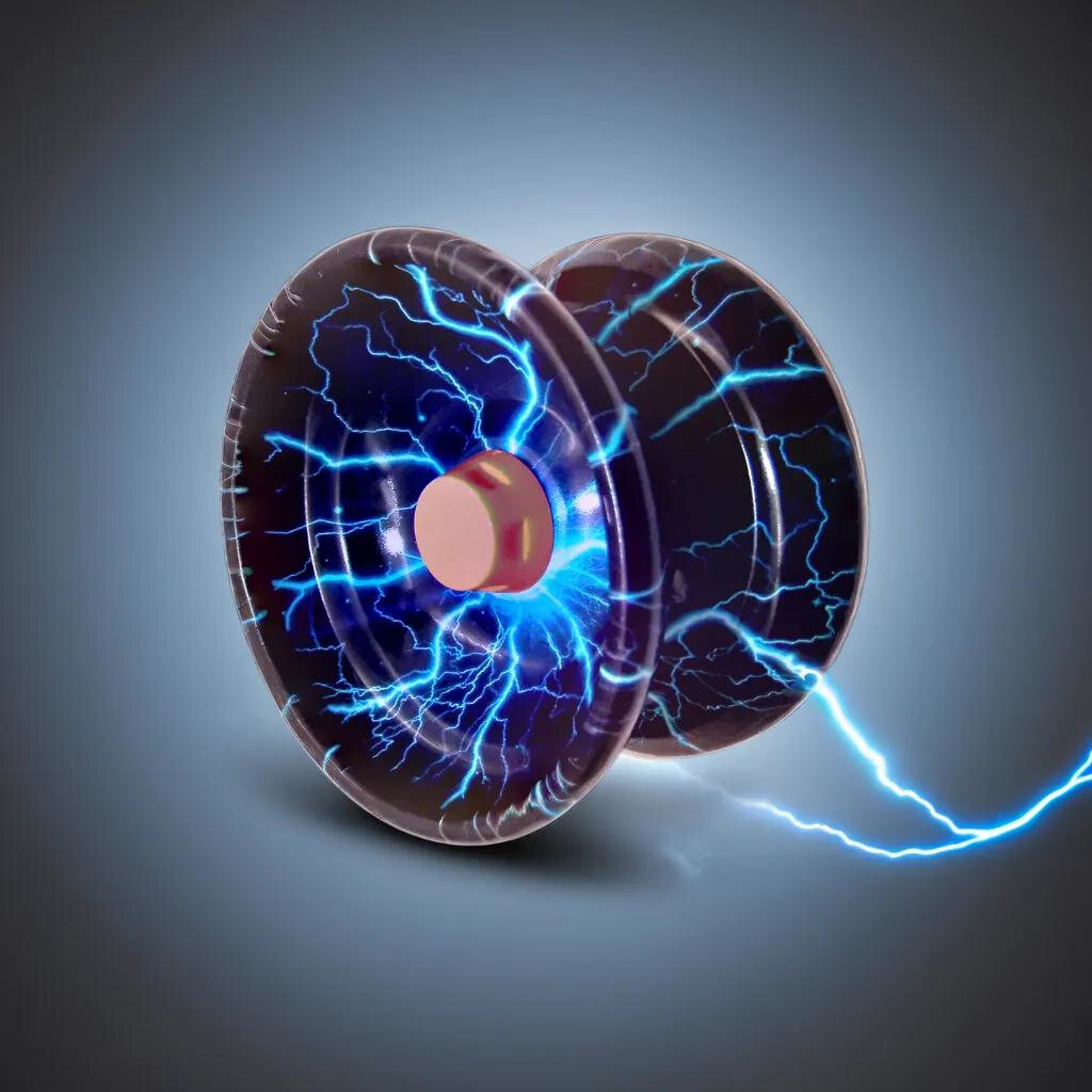 Йо-йо противоударный из металла c долговечным подшипником. YoYo металлический. Игрушка Ёё цвета Черная молния.