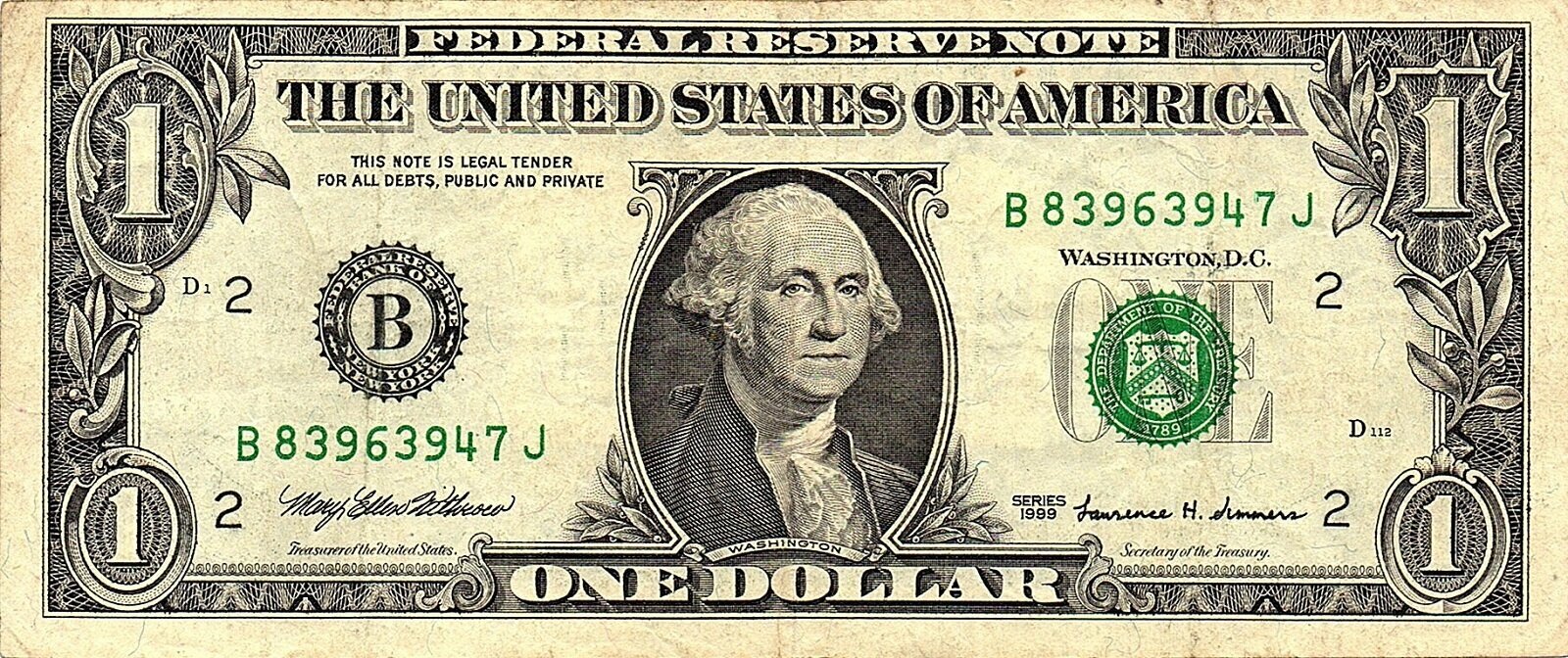 Доллар 1999 г США №947