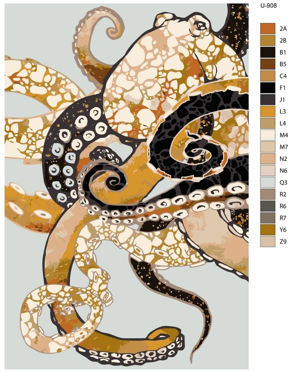 Картина по номерам U-908 "Золотой осьминог" 50x70 см