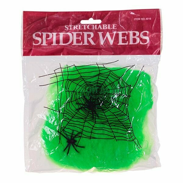 Декоративная паутина I-Brigth Company "Зелёная", для Хэллоуина, текстиль, 46 х 26 см