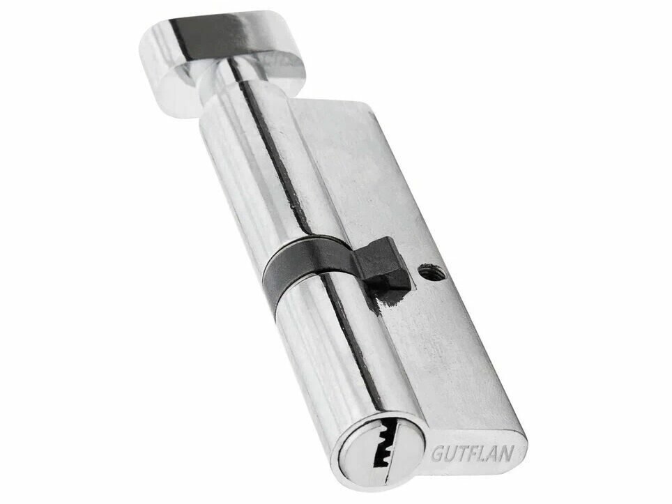 Цилиндр стальной GN 100 PC (45/55С ключ/завертка, хром) GUTFLAN