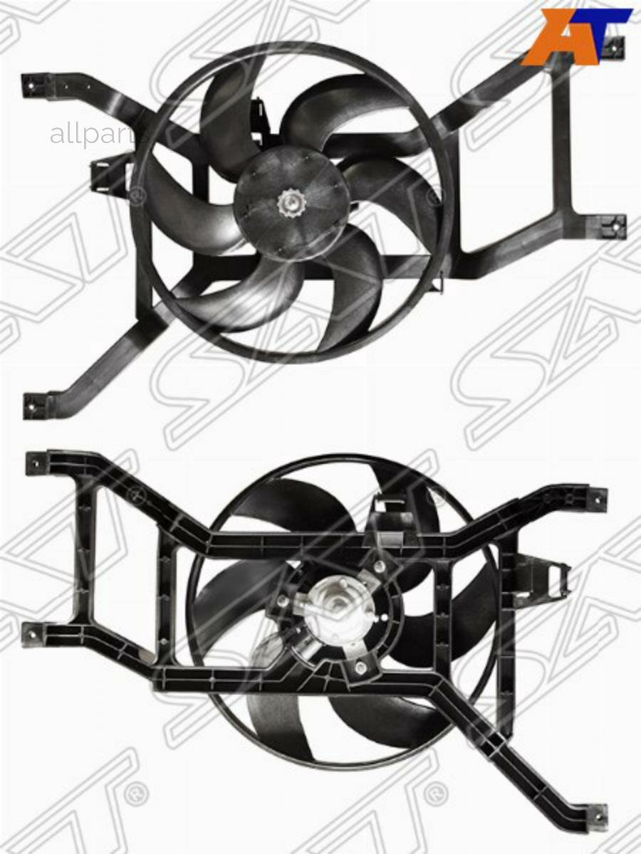 SAT ST-DC01-201-B0 Диффузор радиатора в сборе RENAULT LOGAN 08- без кондиционера