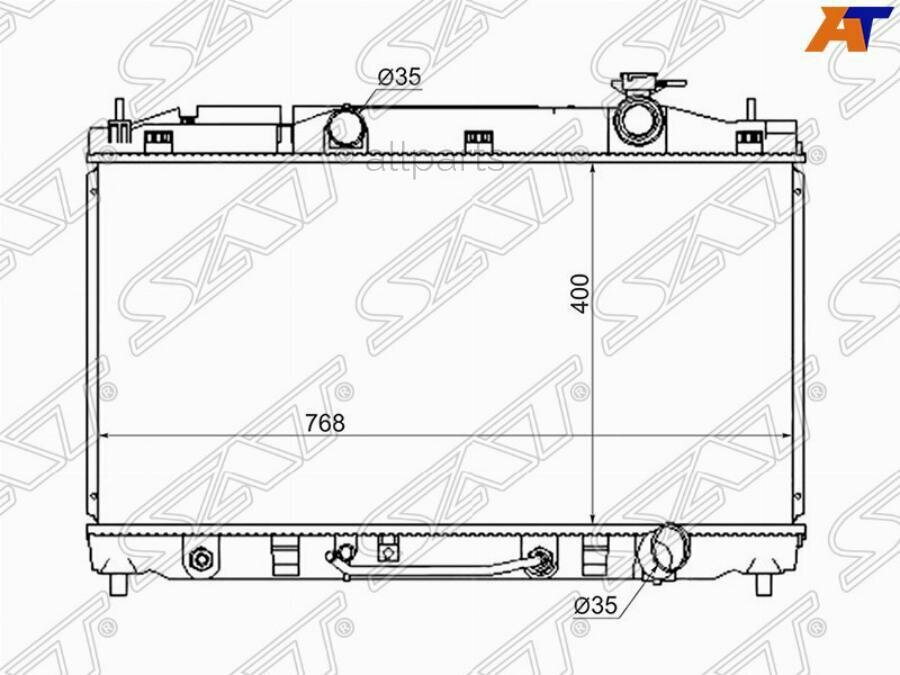 SAT TY0003-GSV40 Радиатор Toyota Camry (XV40) 06-11 / Lexus ES 06-12 / Toyota Avalon 04-12 / Camry UAE/USA 06-11 / Ve