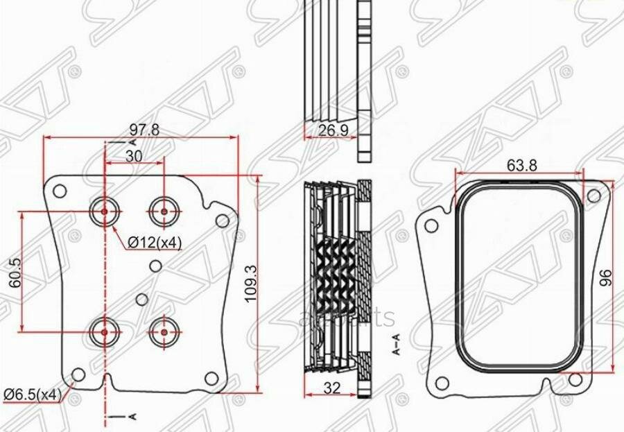 SAT ST-A2711880401 Радиатор масляный Mercedes-Benz C-Class 00-15 / E-Class 02-09