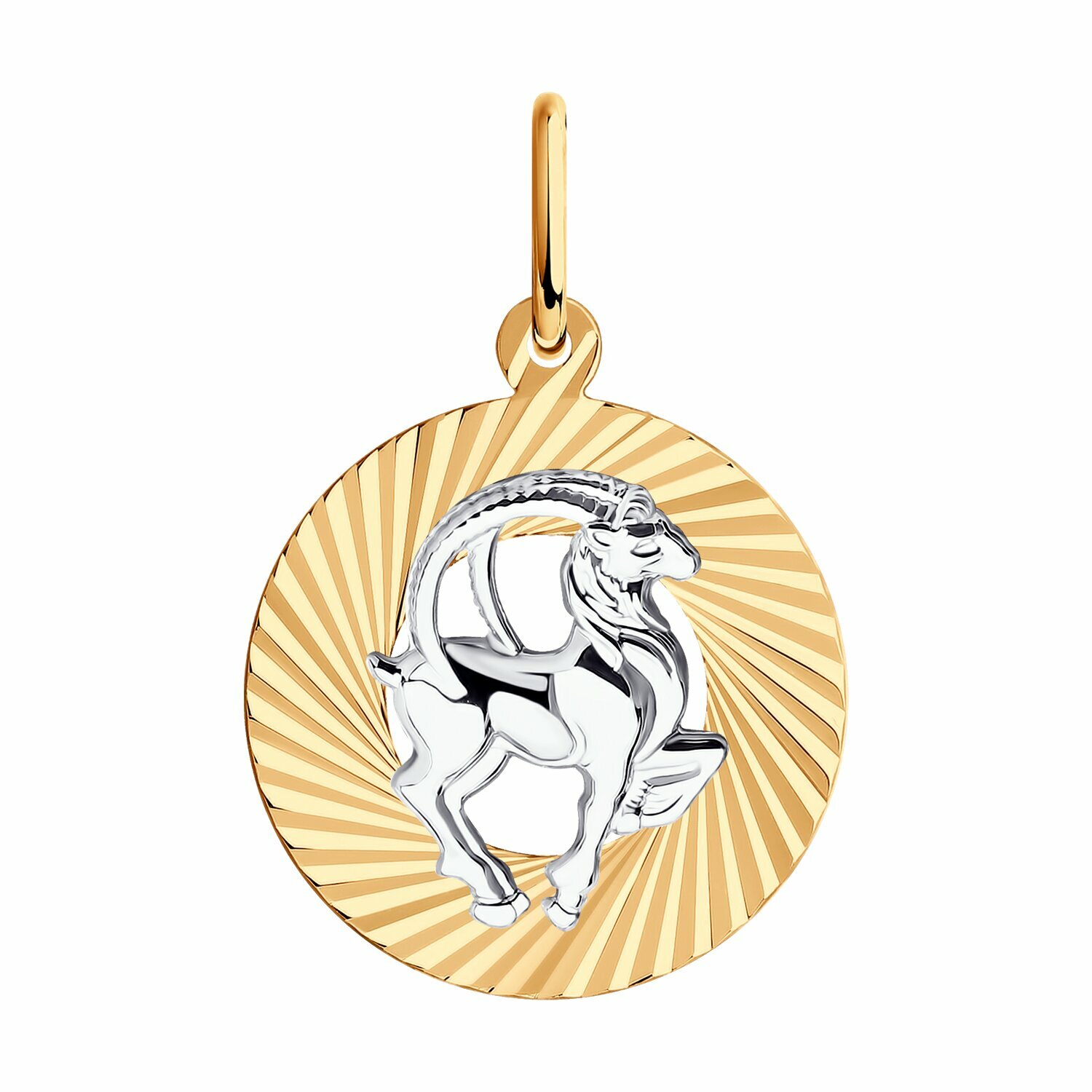 Подвеска, комбинированное золото, 585 проба