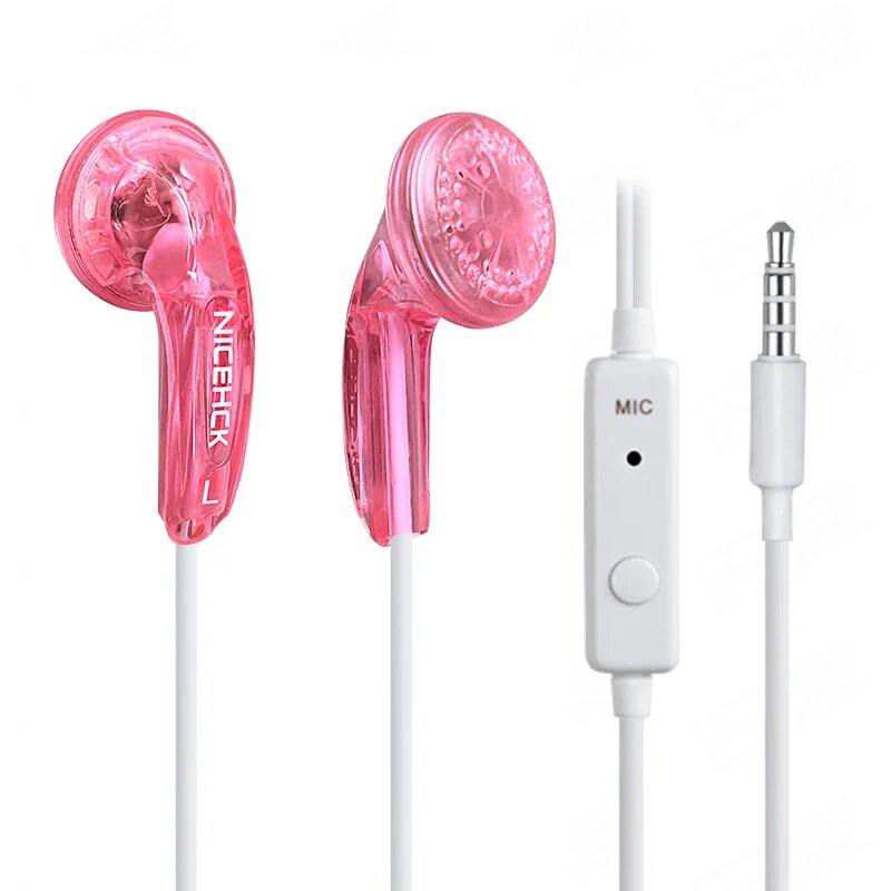 NICEHCK наушники проводные розовые с микрофоном 3.5mm