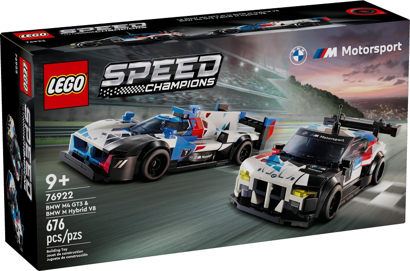 Конструктор LEGO Speed Champions 76922 BMW M4 GT3 & BMW M Hybrid V8, 666 дет.