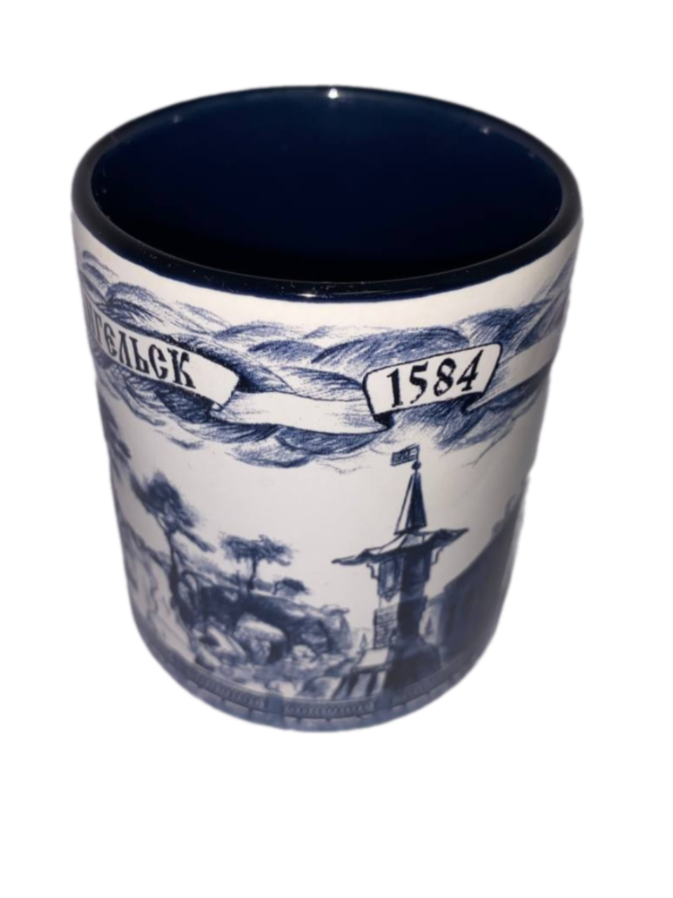 Кружка "Архангельск" 300 мл, белая с синей росписью, с ручкой