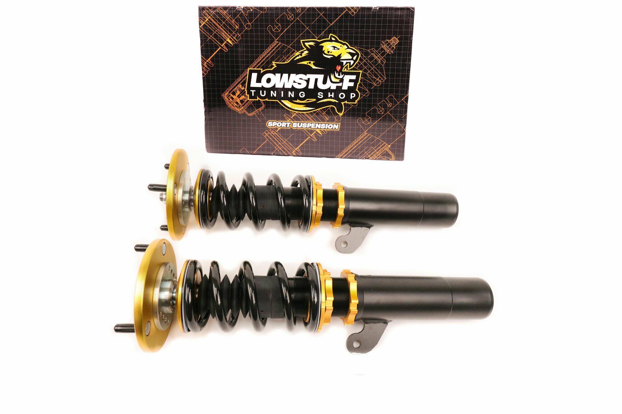 BMW E39 седан, touring передние винтовые стойки фултап койловеры с регулировкой высоты и жесткости LOWSTUFF EVO-III FRONTLSCSBM053