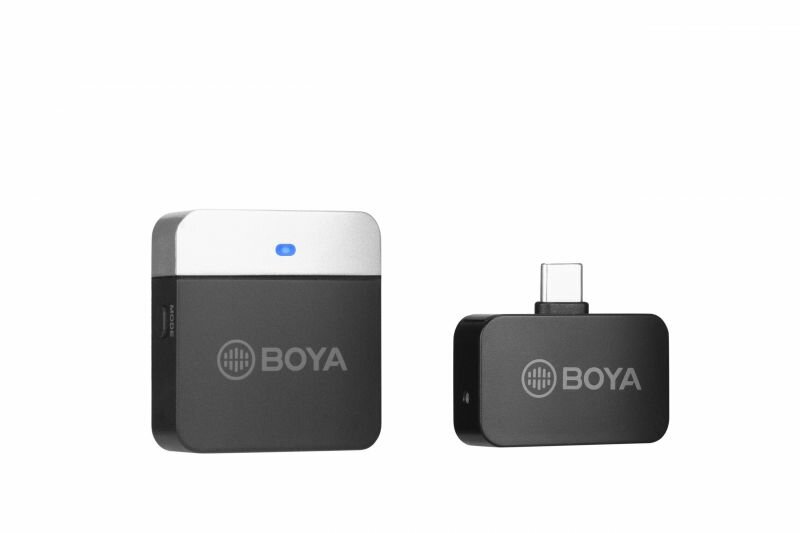 BOYA BY-M1LV-U 2,4 ГГц легкая беспроводная микрофонная система для мобильных устройств, оснащённых USB-C разъёмом