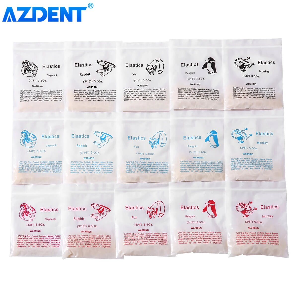 AZDENT Орто-резинки Penguin 3.5OZ — фото 1