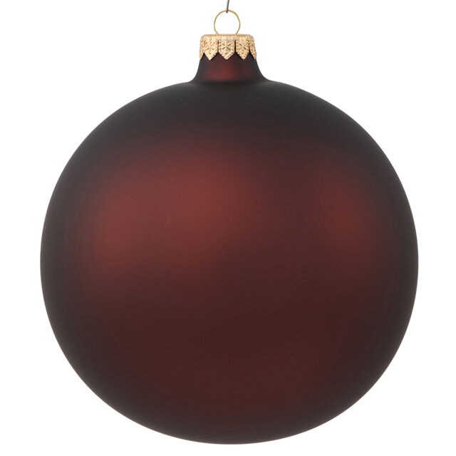 Стеклянный матовый елочный шар Royal Classic 15 см каштановый, Winter Deco, 1001438