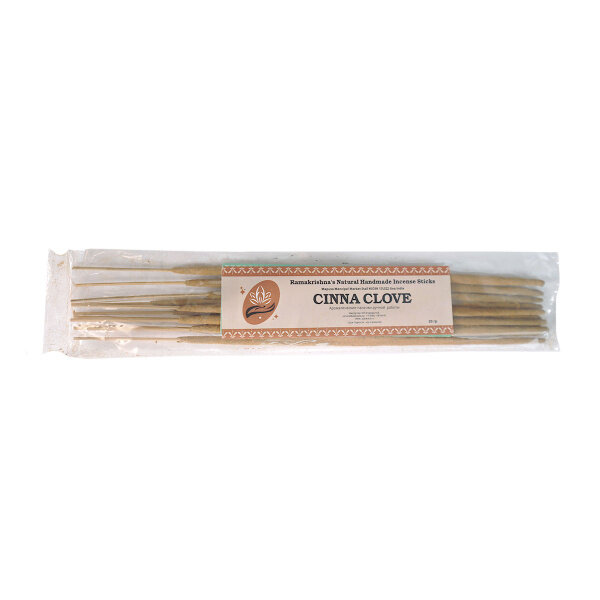 CINNA CLOVE Ramakrishna's Natural Handmade Incense Sticks (корица гвоздика натуральные благовония ручной работы, Рамакришна), 20 г.