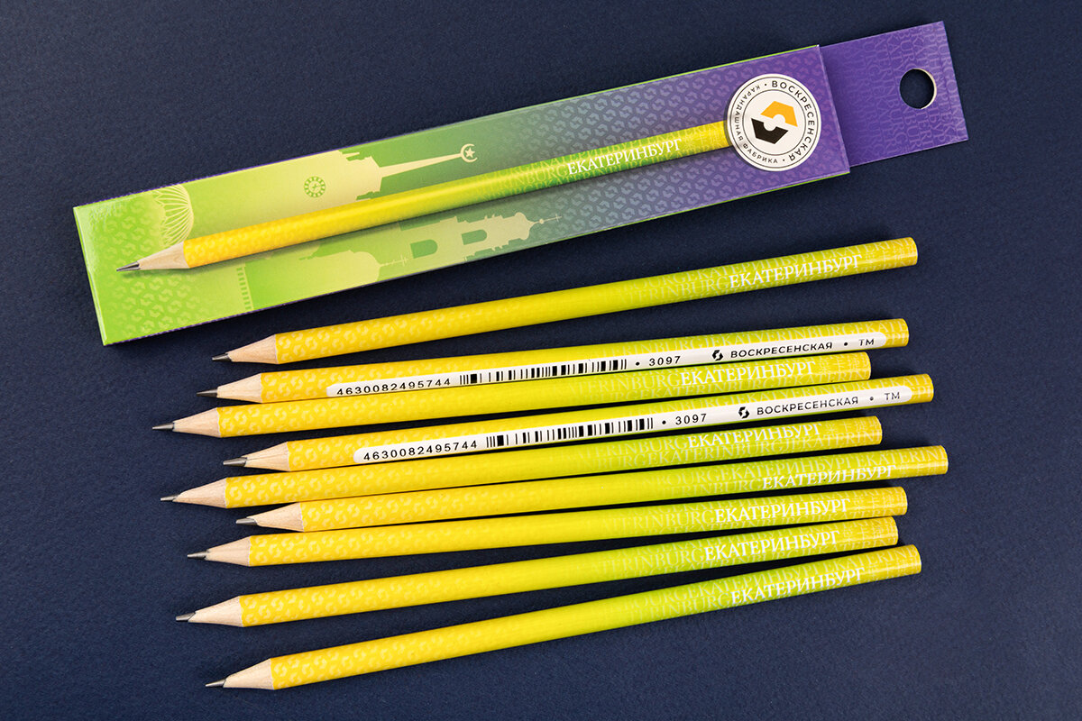 Карандаш 4 шт. графитный заточенный ВКФ "Мой любимый город" ТМ (HB) Екатеринбург