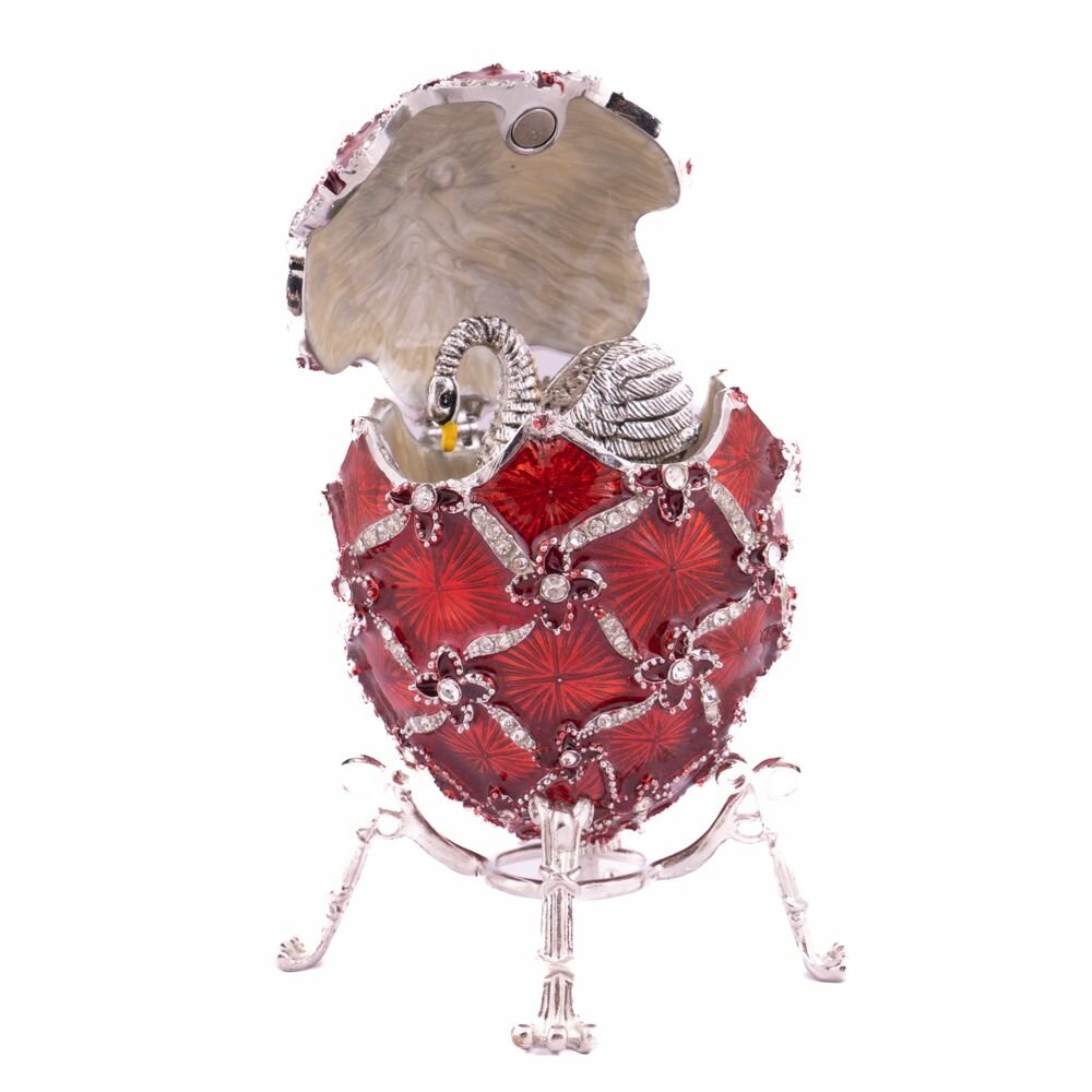 Шкатулка "Яйцо с лебедем" в стиле "Фаберже"