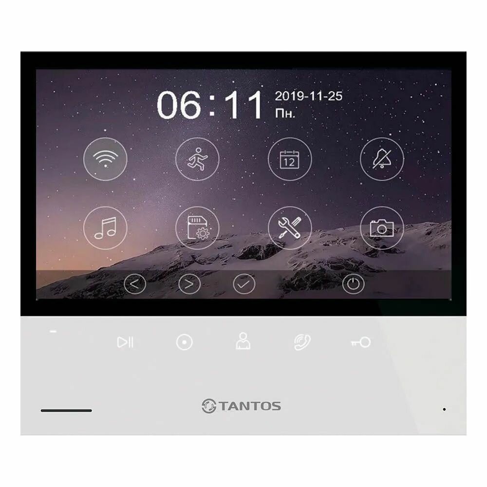 Tantos Selina HD M Tuya - монитор видеодомофона для квартиры, дома или офиса с WiFi, аналоговый видеомонитор с сенсорным TFT дисплеем 7" 1024x600px
