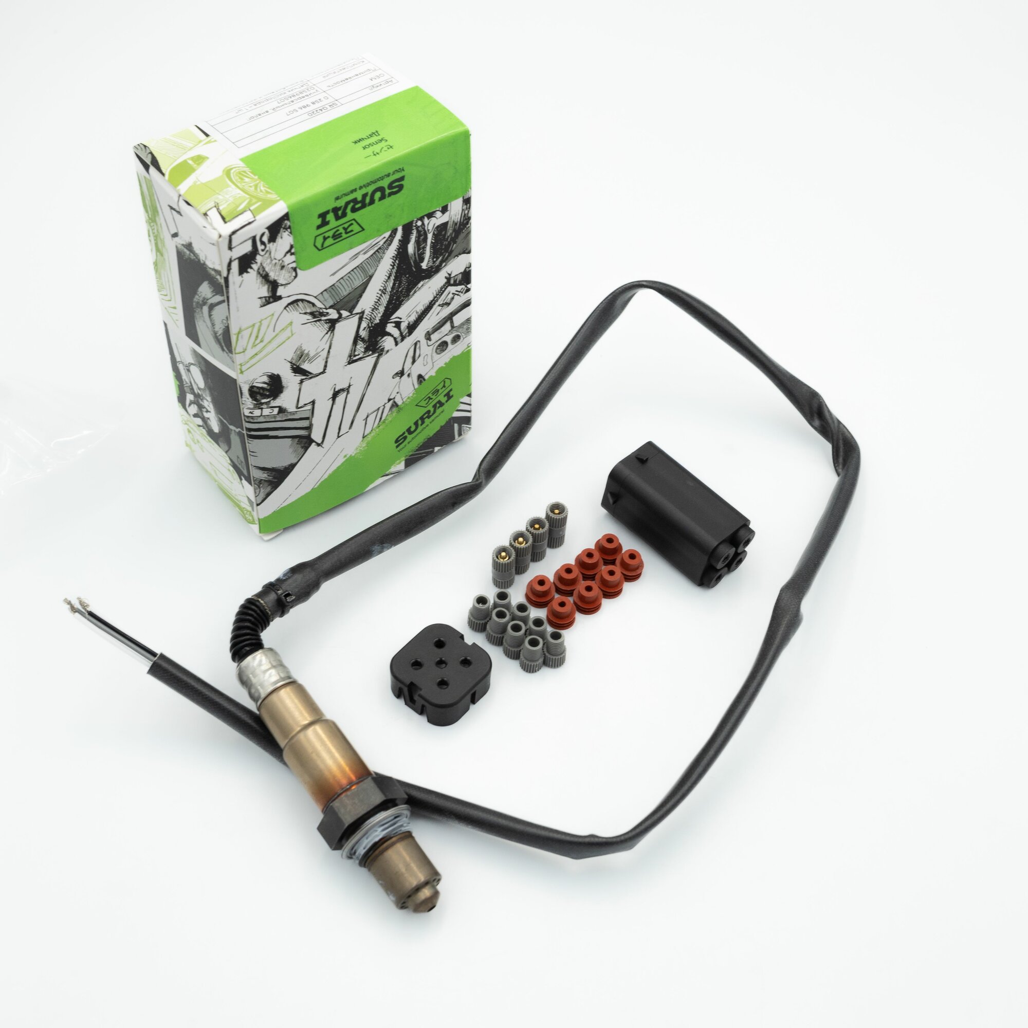 Датчик кислорода универсальный SURAI SR 04221 черный на Chevrolet Aveo Opel Corsa Renault Clio Nissan Patrol Renault Megane