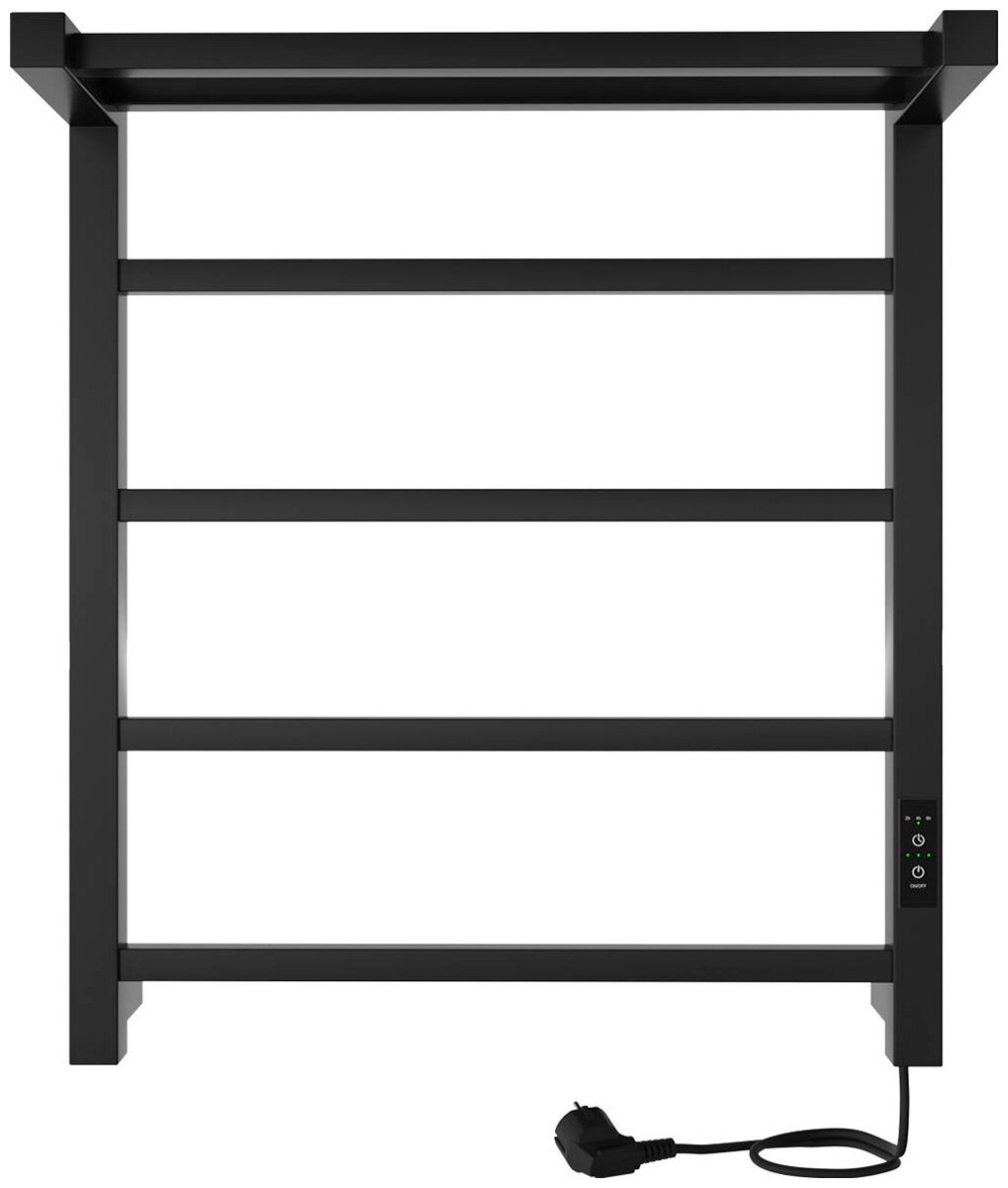 Полотенцесушитель электрический Indigo Forma, с полкой, черный муар (LEF60-50BRRt)