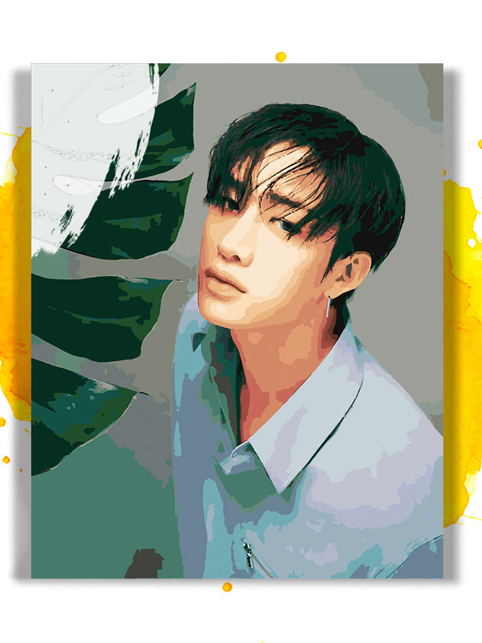 Картина по номерам на холсте Банчан и монстера, 40 х 50 см