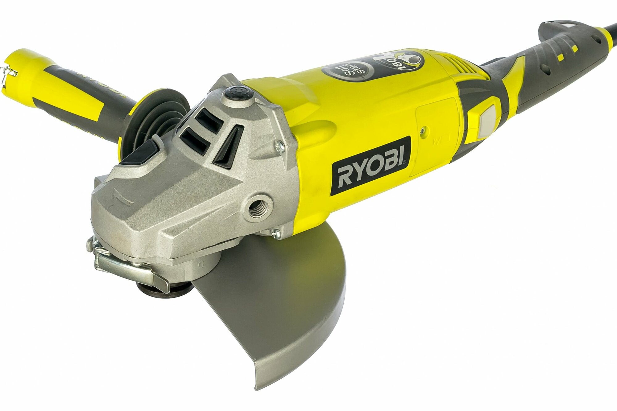 Шлифмашина угловая Ryobi EAG2000-G, 2000 Вт, диск 230 мм, 6000 об/мин, защитный кожух, желтый
