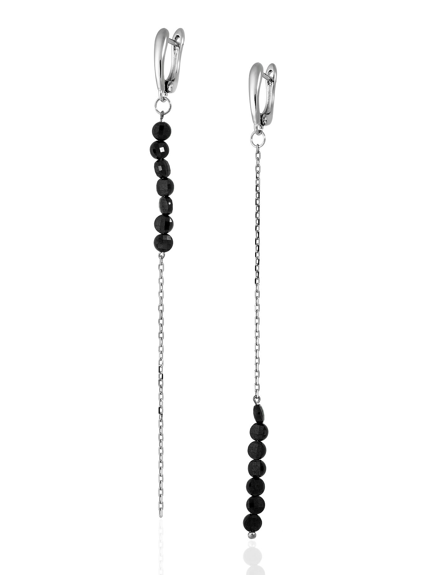 Серьги непарные, шпинель