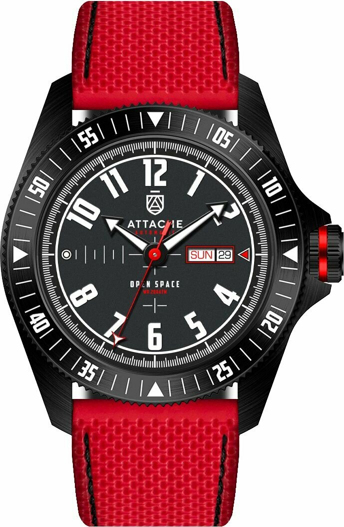 Наручные часы Attache, красный, серый