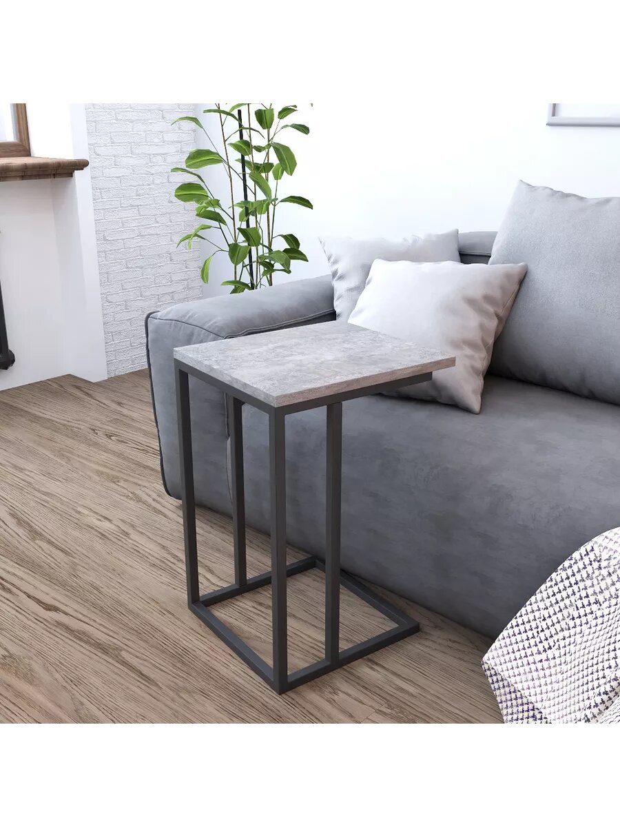 Журнальный столик КМК в стиле Loft, приставной, ЛДСП, металлический каркас