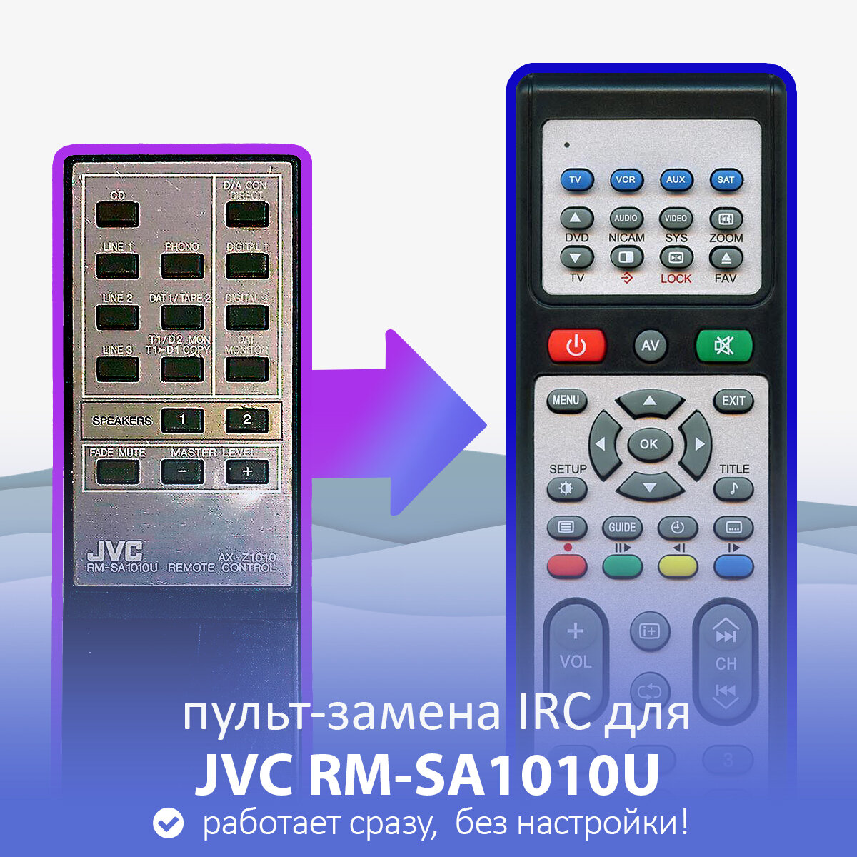 Пульт-замена для JVC RM-SA1010U