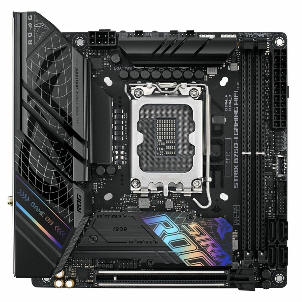 Материнская плата ASUS ROG STRIX B760-I GAMING WIFI LGA1700 mini-ITX 2xDDR5 PCIEx16 2xM.2 2хUSB-C DP HDMI 2.5GLAN Wi-Fi 6Е
