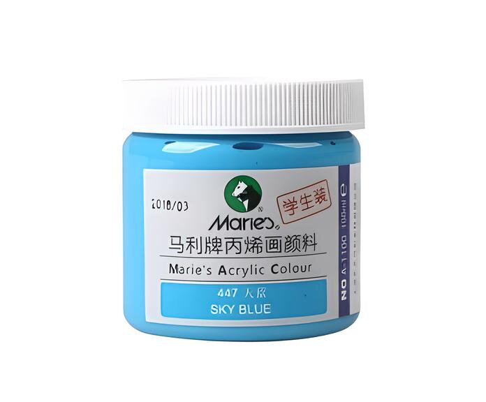Краска акриловая 100 мл. Небесно-голубая DB-1060 в баночке №447 Maries