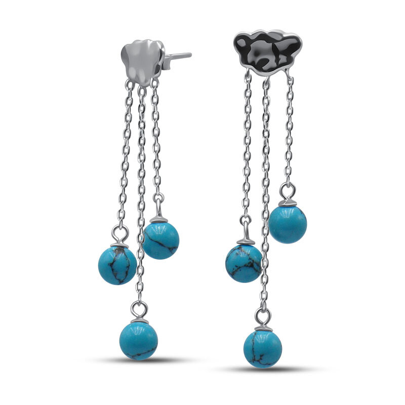 Серьги, серебро, 925 проба, бирюза