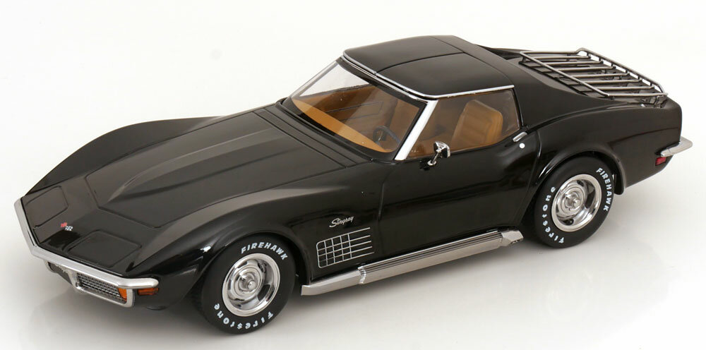 Модель коллекционная KK-SCALE Chevrolet corvette C3 with removable roof parts and side pipes 1972 black