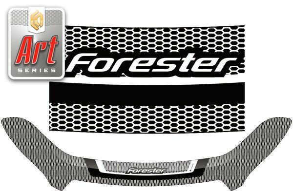 Дефлектор капота Subaru Forester V поколение S5 2018-2021 Серия "Art" черная exclusive