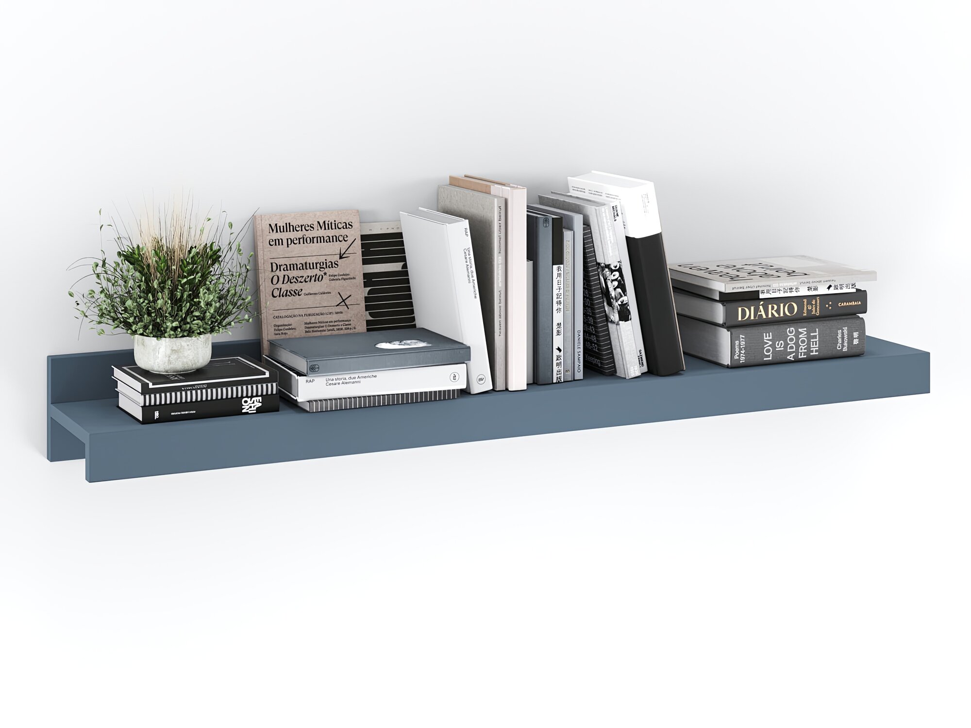 Полка навесная, настенная, для офиса, для детской Есэндвич Лаворо, 120х20х13 см (Маренго)