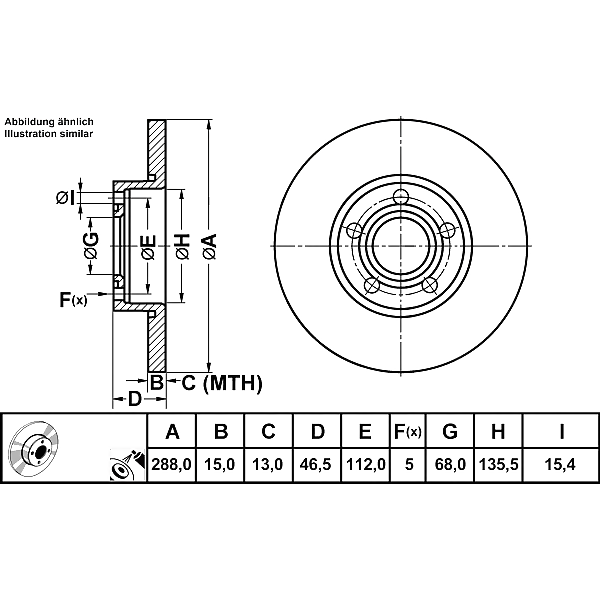 ATE 24.0115-0105.1 (230263 / 230263 / 24011501051) диск торм Audi (Ауди) 100 c4 / a6 c4 / a4 пер не вент 28