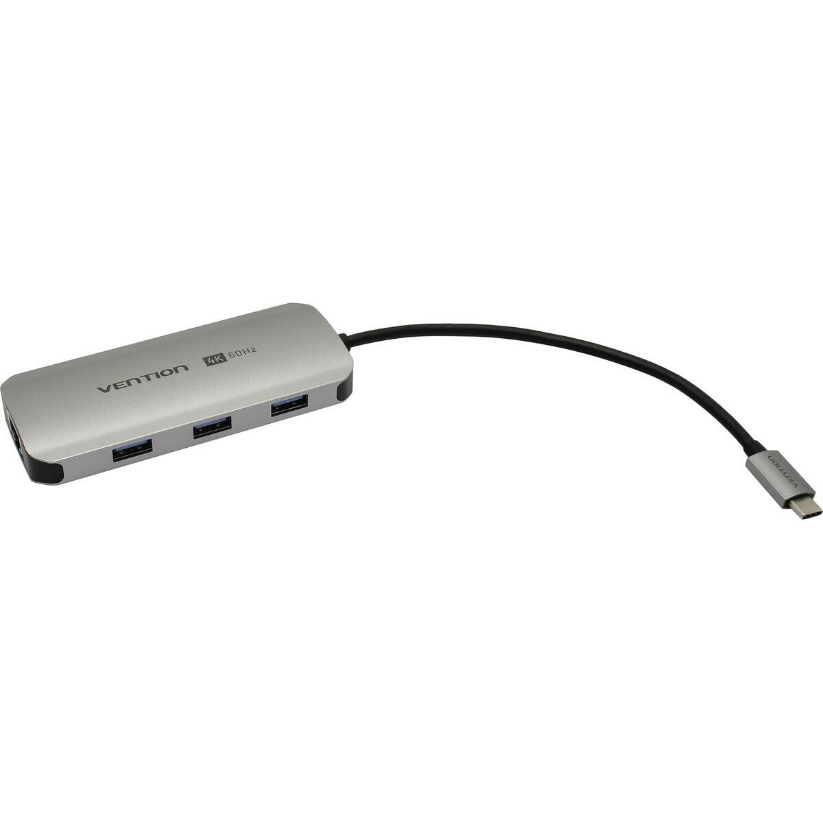 Vention Кабель-адаптер USB-C -> HDMI(F)+3xUSB3.0+RJ45+PD