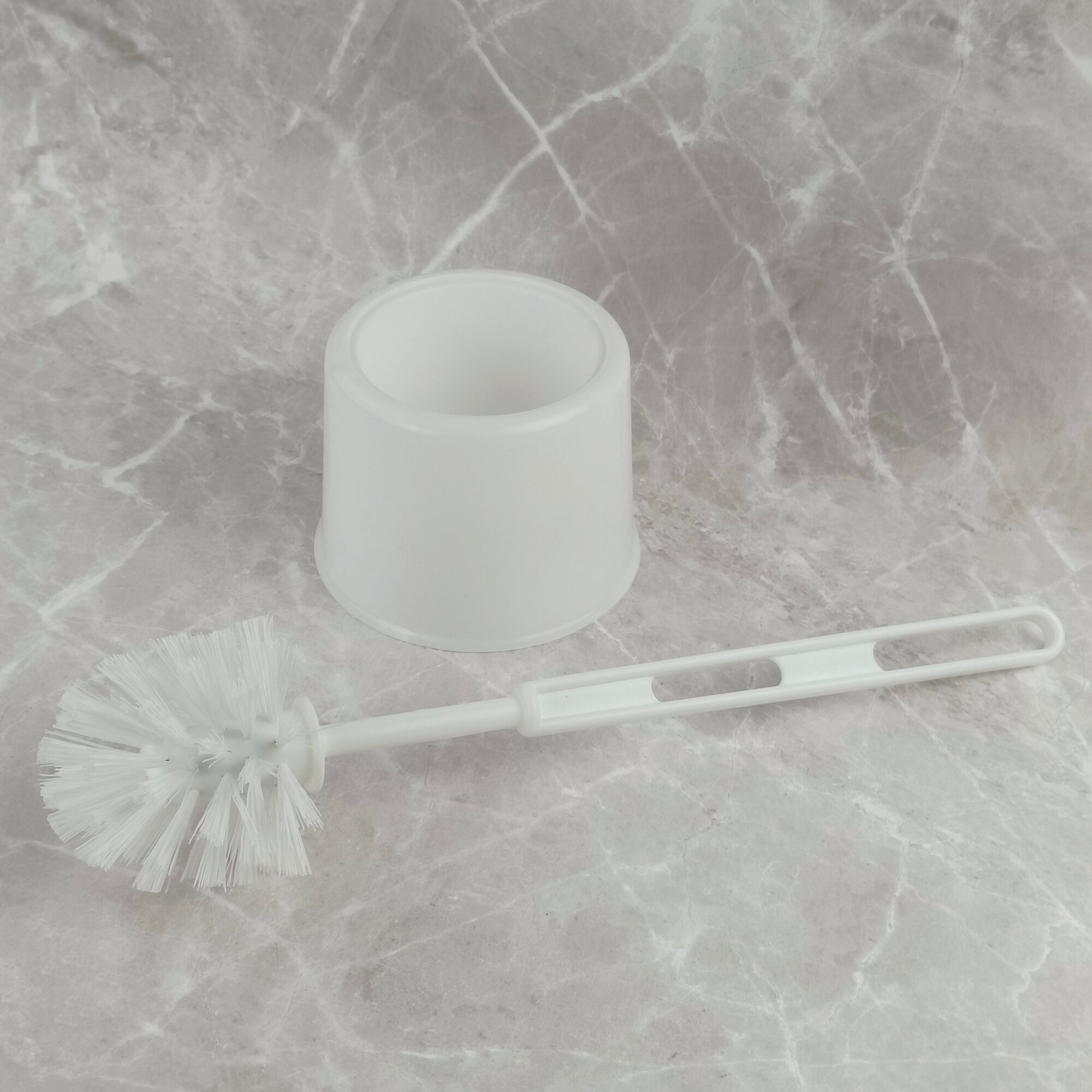 Ёрш туалетный с подставкой Idea Эконом, 12x12х35см, белый