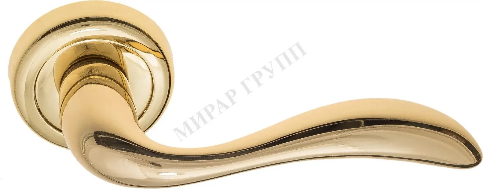 Дверная ручка на круглом основании Fratelli Cattini "LUCCIA" D1 на круглой розетке полированная латунь