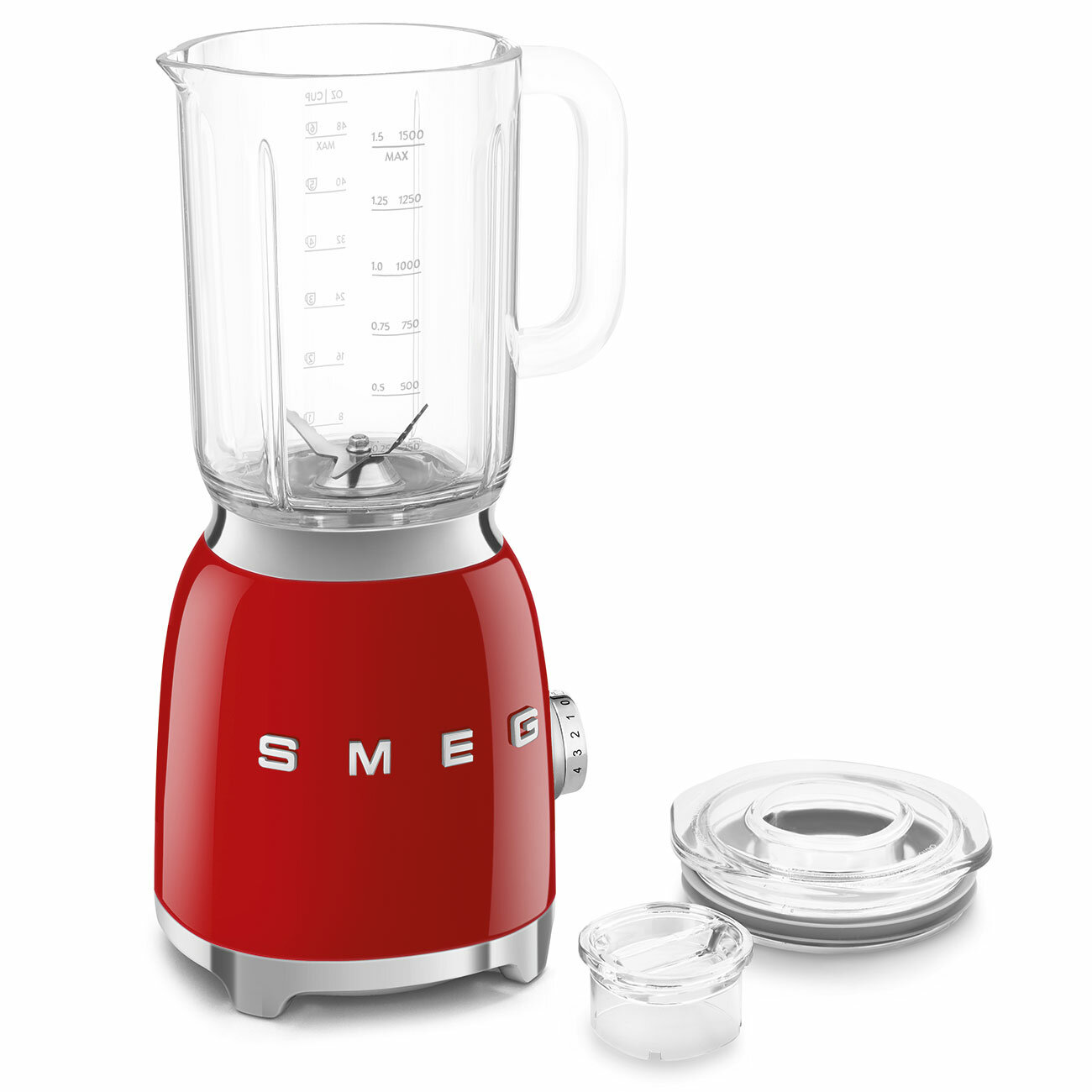 Блендер Smeg BLF03RDEU, мощность 800 Ватт, 4 скорости вращения, защита от перегрузки двигателя — фото 1
