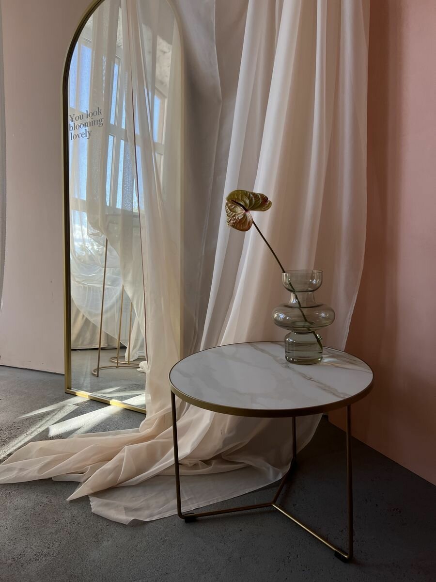 Журнальный столик LUCHI MARBLE, керамогранит, металлический каркас, 60х60х45 см