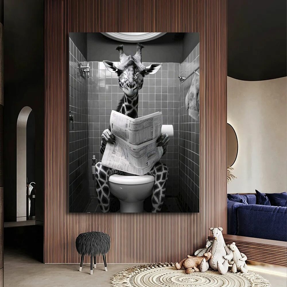 Картина ВсеКартины. тут "Жираф читает", поп-арт, на подрамнике, 40x30 см