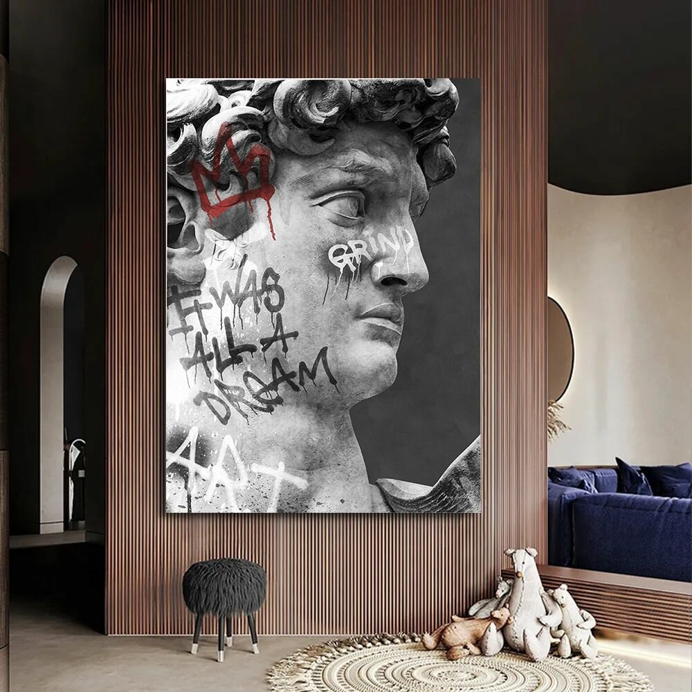 Картина Давид граффити, греческие Боги, 60х80 см.