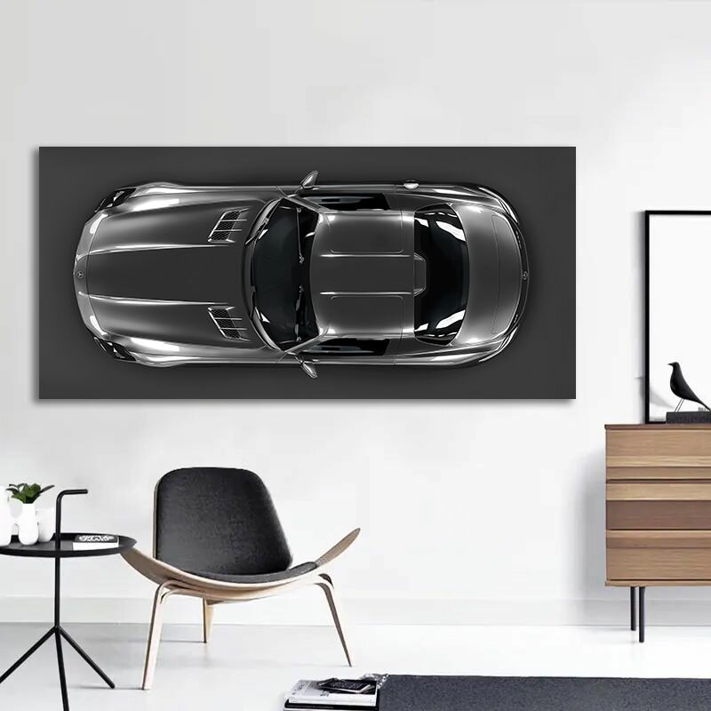 Картина "Мерседес", поп-арт, печать, на подрамнике, хлопок/дерево, 80x40 см